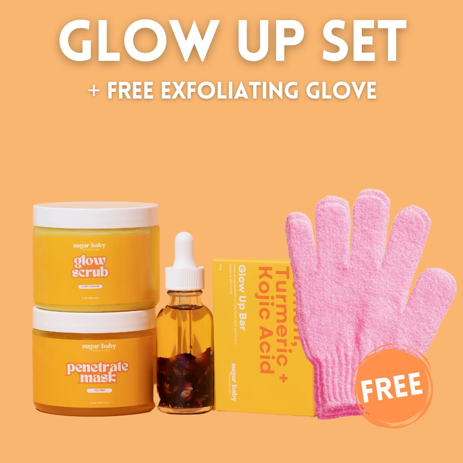 Glow Up Set + Free Exfoliating Gloves – sugarbabycare